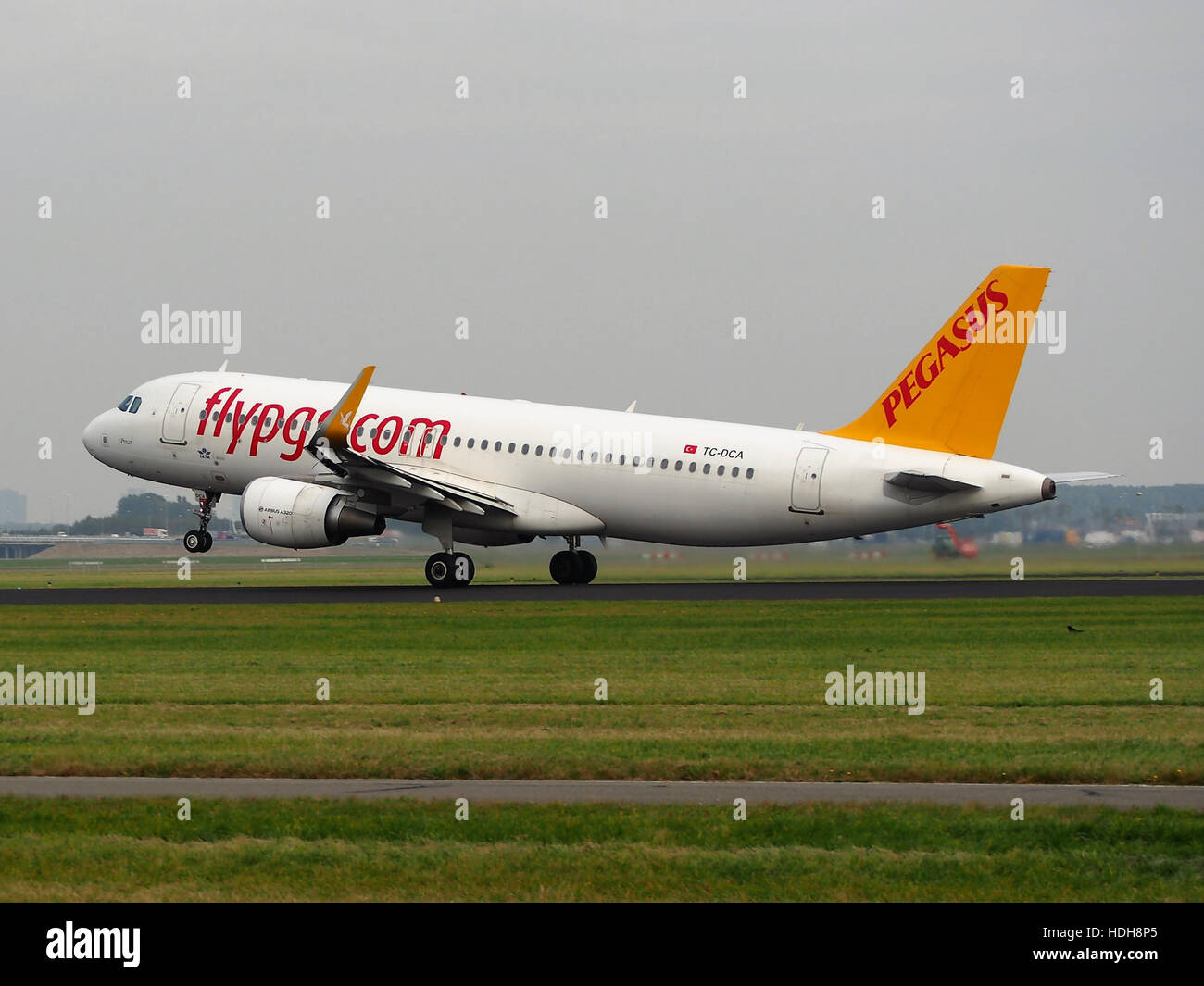 The TC-DCA is a Boeing 737 aircraft captured in flight near Schiphol ...