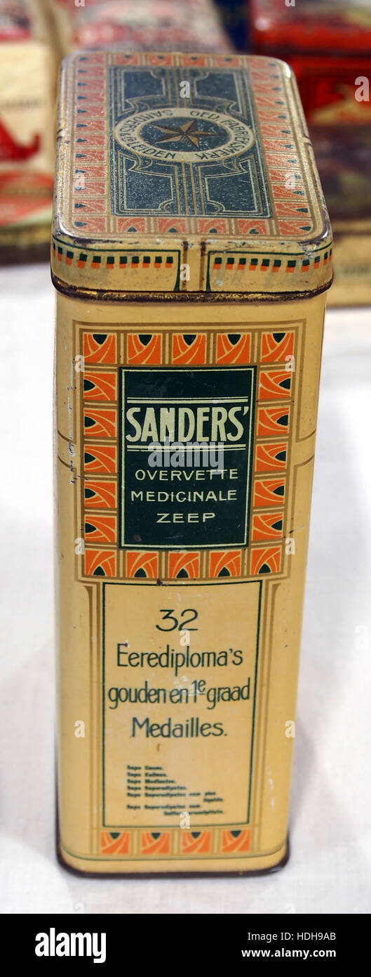 This vintage tin, labeled *Overvette Grondzeep* from Sanders & Co. in ...