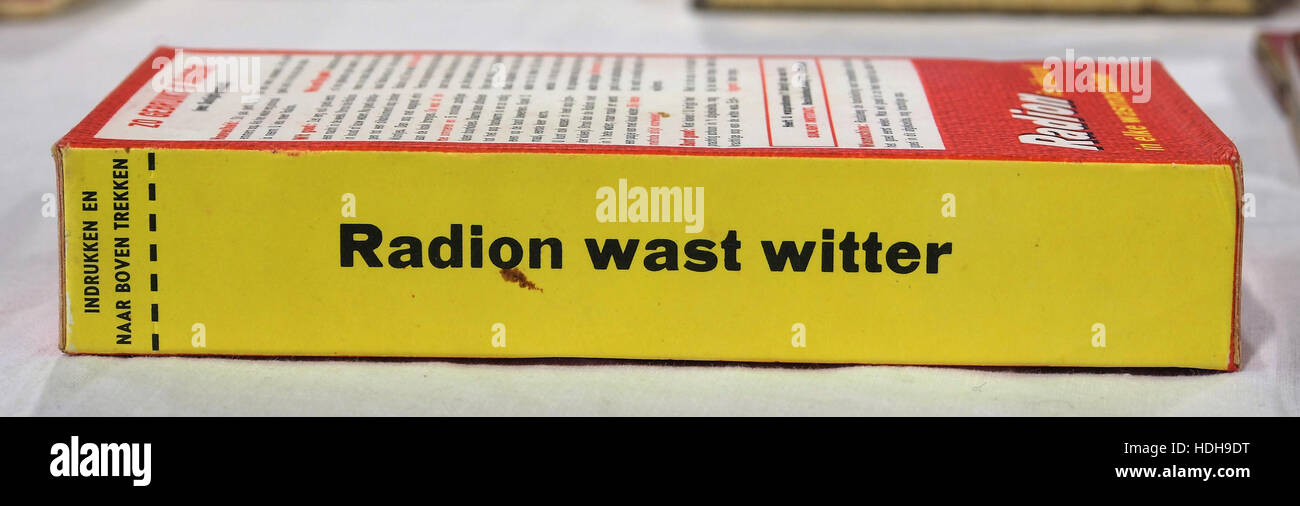 This image features a vintage Radion washing powder packaging design ...