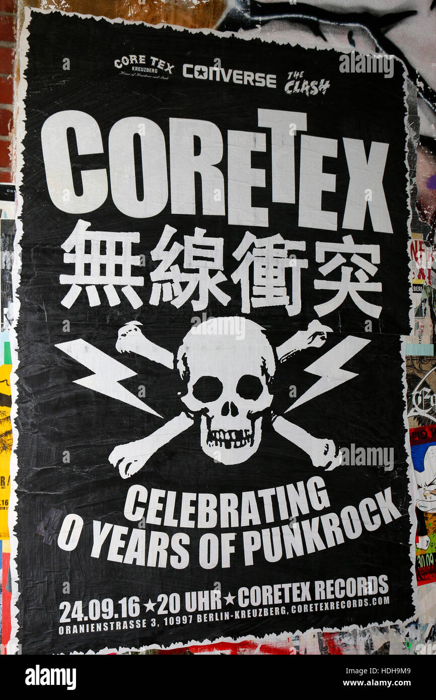 ein Werbeplakat des "Coretex" Plattenlabels, Berlin Stock Photo - Alamy
