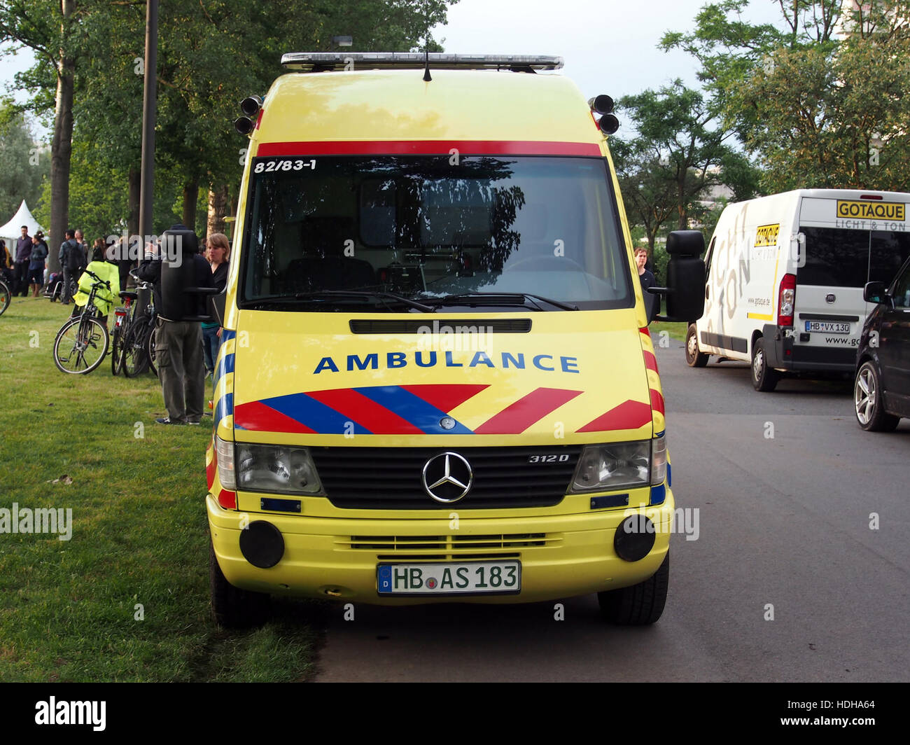 The Mercedes-Benz 312D ASB ambulance, Unit 82 83-1, operates in Bremen ...