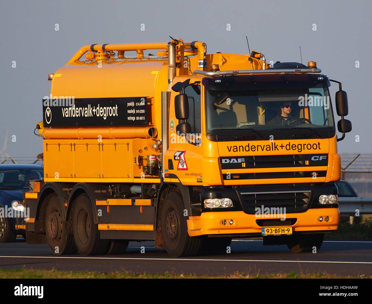 A DAF CF truck from VANDERVALK DEGROOT is shown driving along the A5 ...