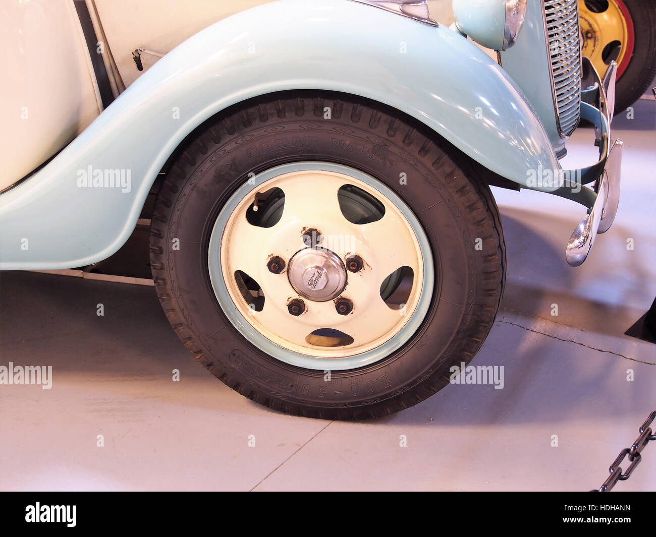 This photograph shows a 1937 Ford 950 Personenbus, a passenger bus ...