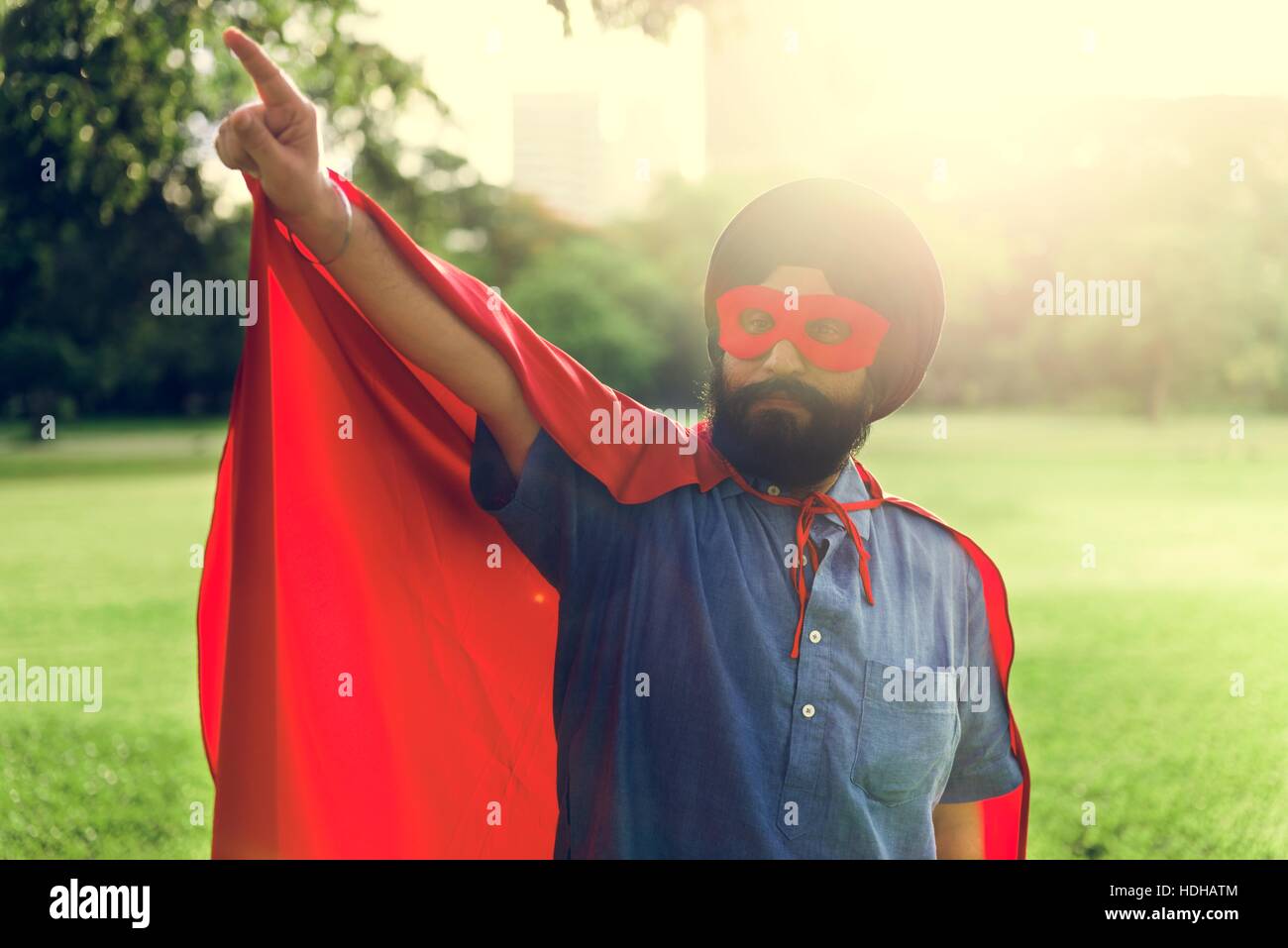 Indian Man Superhero Power Concept Stock Photo - Alamy