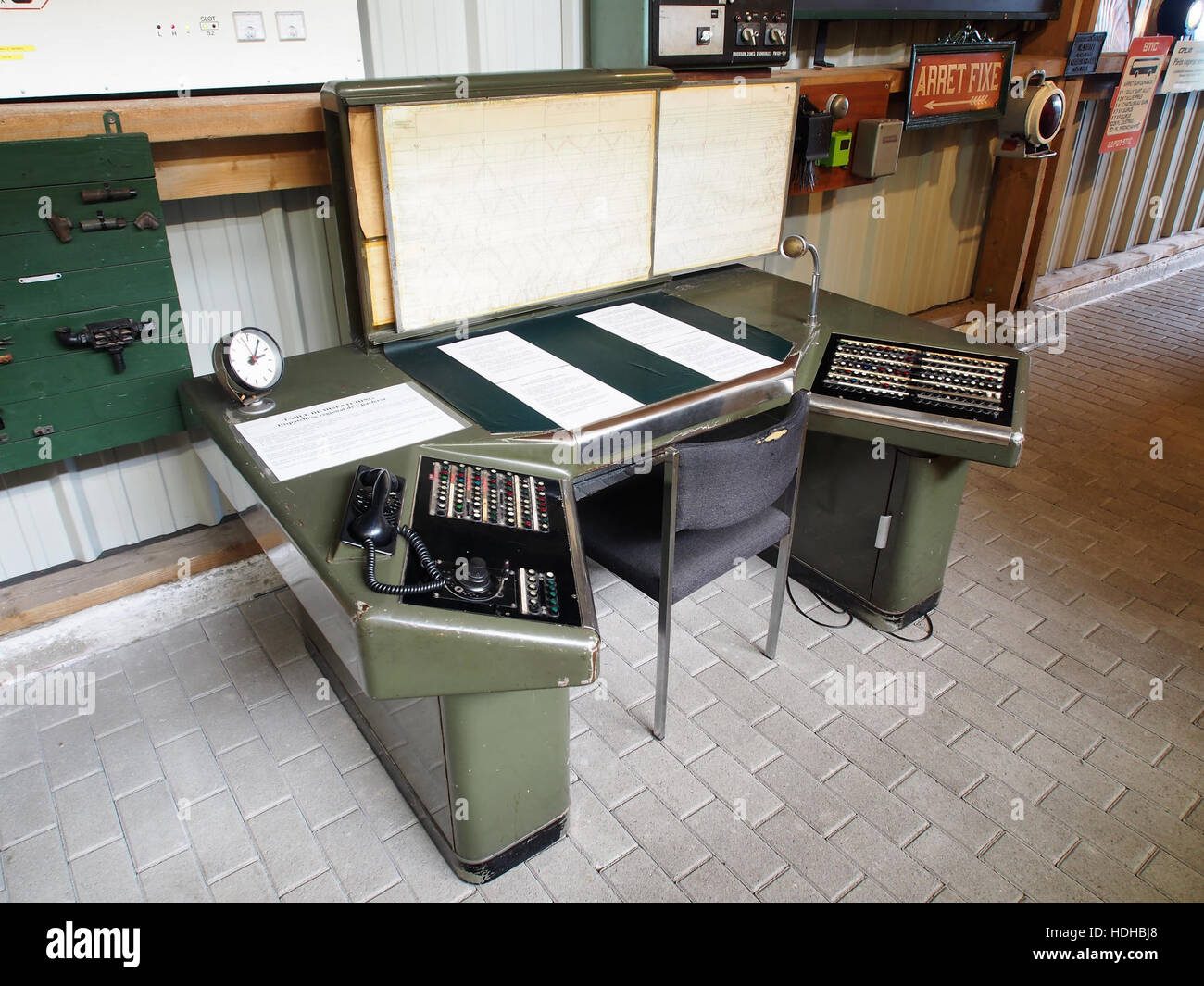 This image depicts an old steam railway control center, showcasing the ...