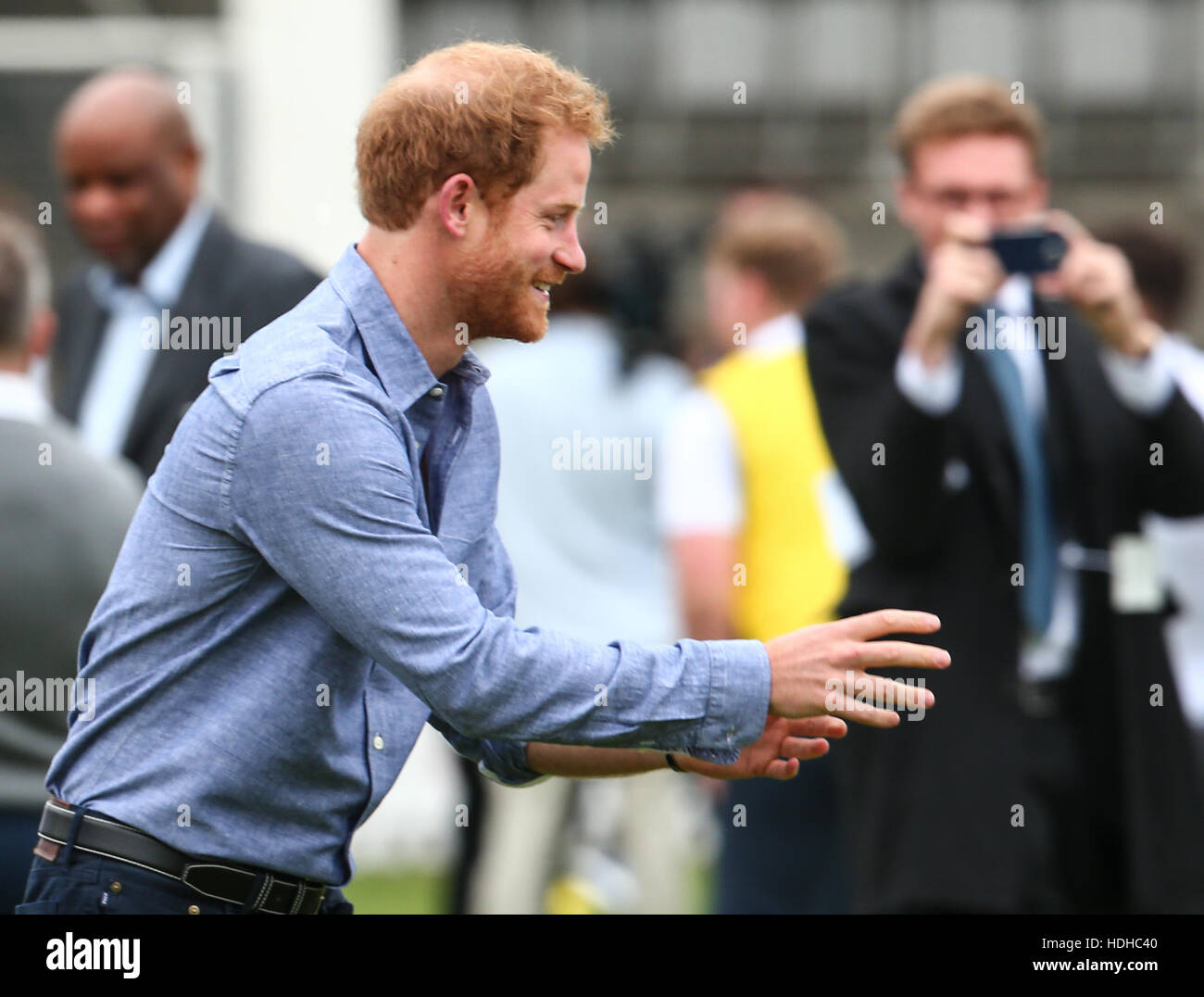 Prince Harry attends a cricket coaching session at Lord's Cricket ...