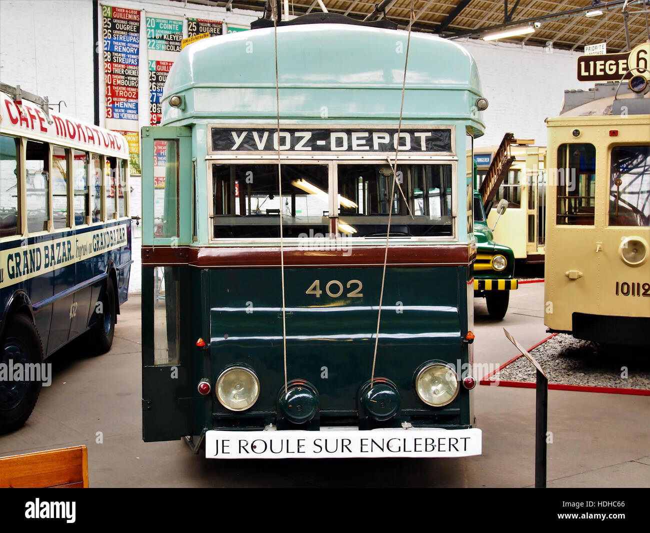 The reversible trolleybus 402, an example of mid-20th-century public ...
