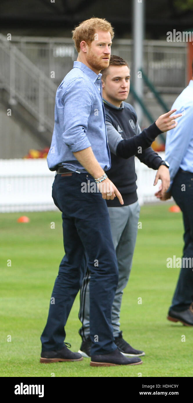 Prince Harry attends a cricket coaching session at Lord's Cricket ...