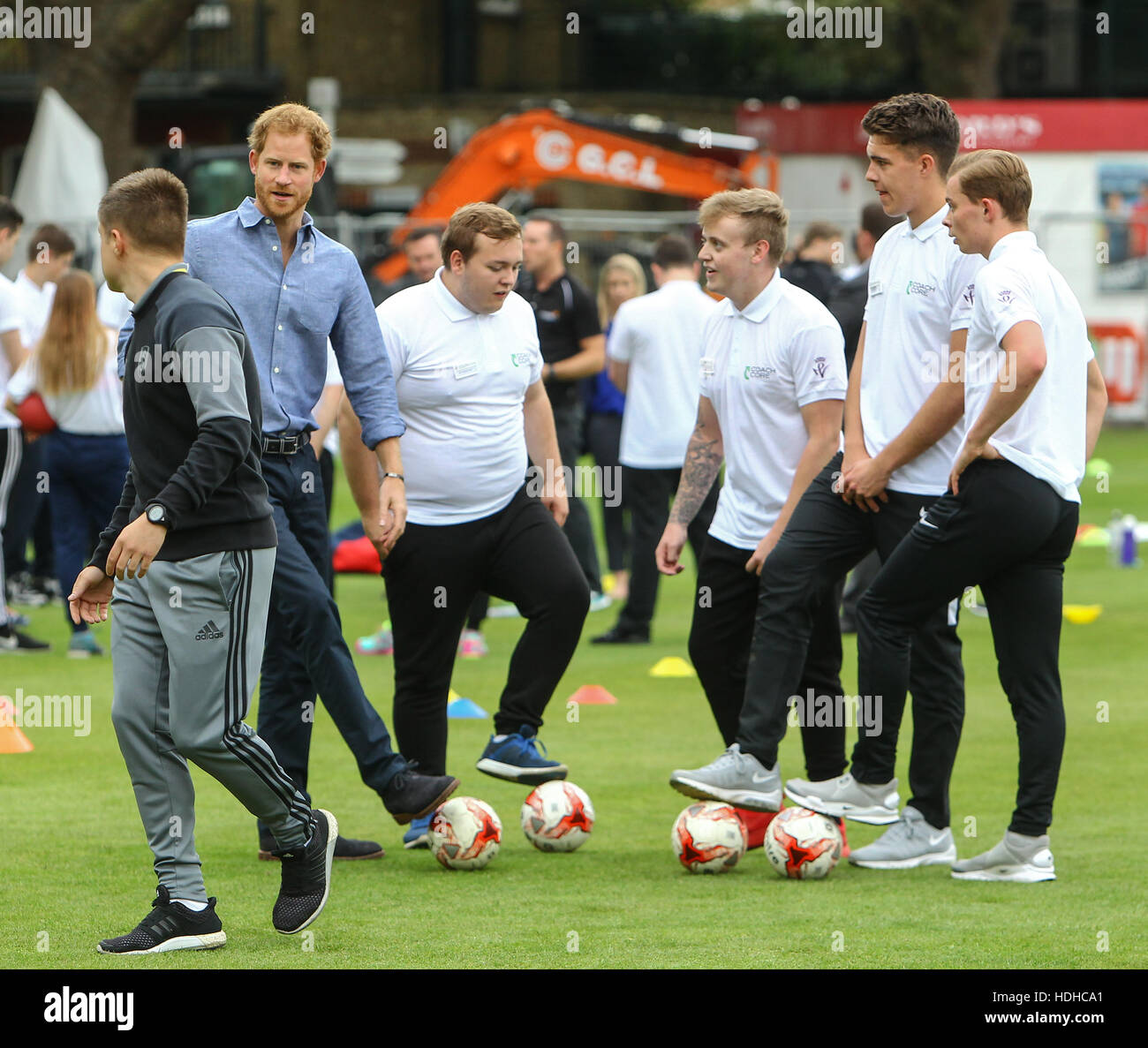 Prince Harry attends a cricket coaching session at Lord's Cricket ...