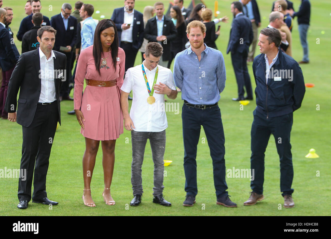 Prince Harry attends a cricket coaching session at Lord's Cricket ...