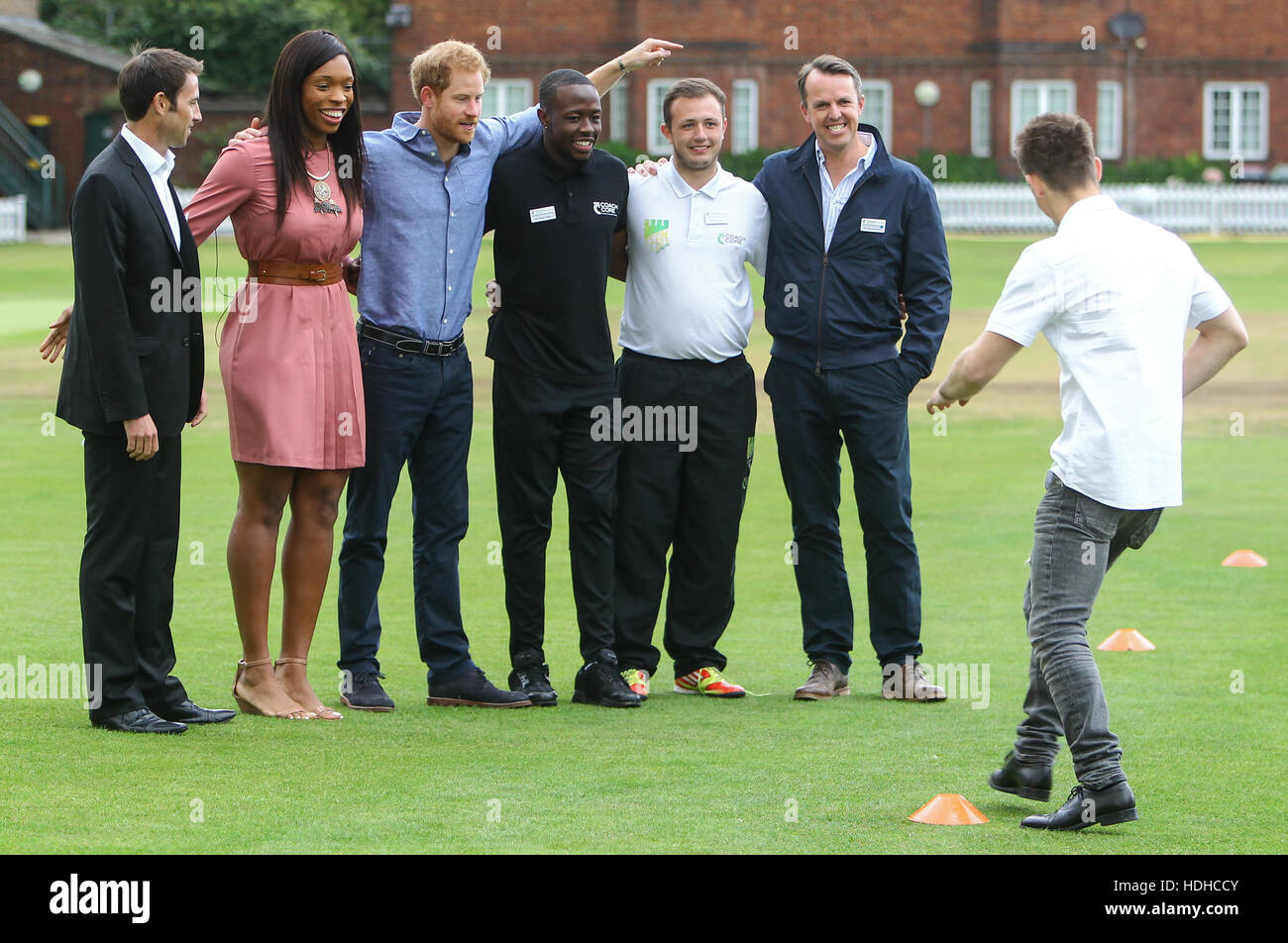 Prince Harry attends a cricket coaching session at Lord's Cricket ...