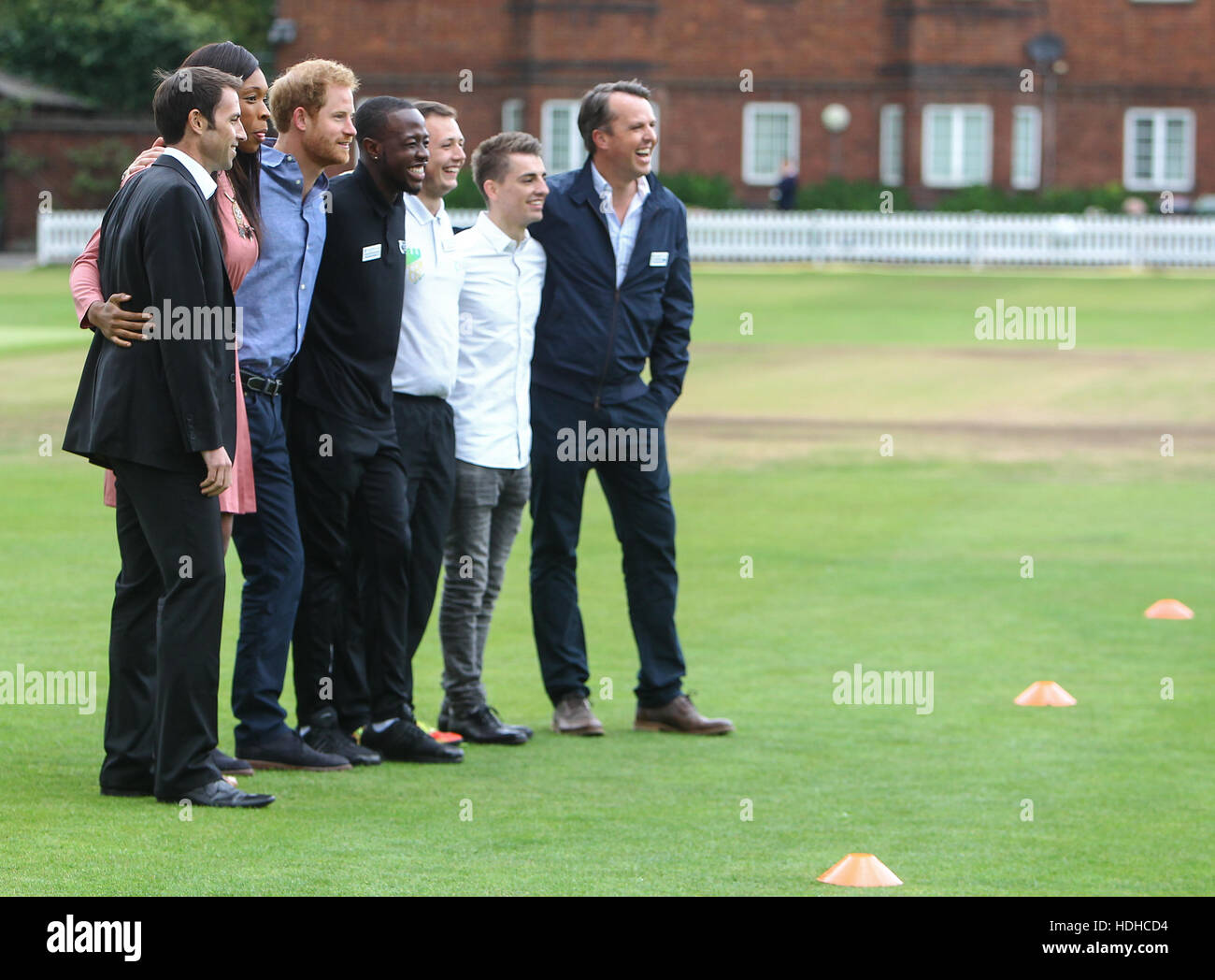 Prince Harry attends a cricket coaching session at Lord's Cricket ...