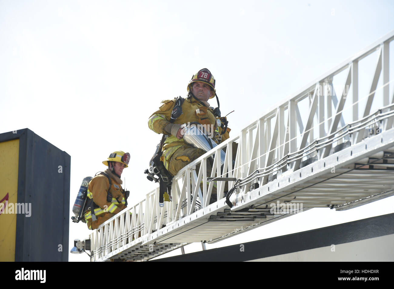 LAFD firefighters respond to an attic fire in an unoccupied building on ...