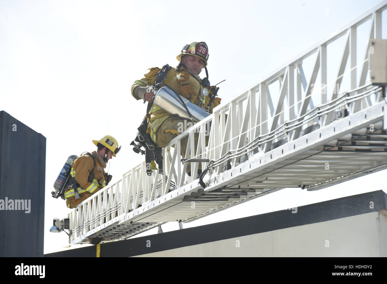 LAFD firefighters respond to an attic fire in an unoccupied building on ...