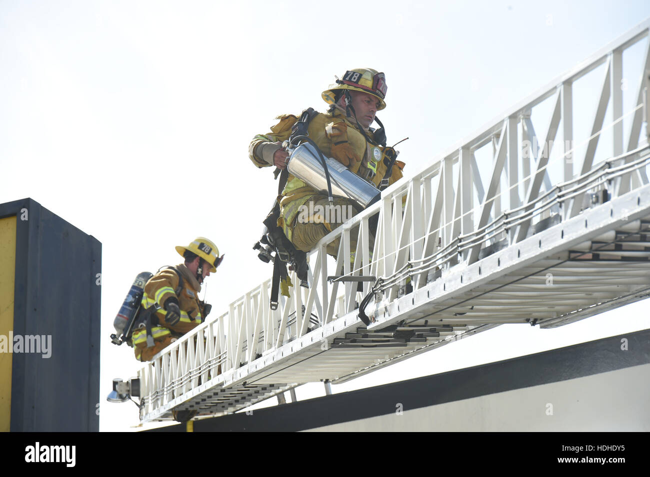 LAFD firefighters respond to an attic fire in an unoccupied building on ...