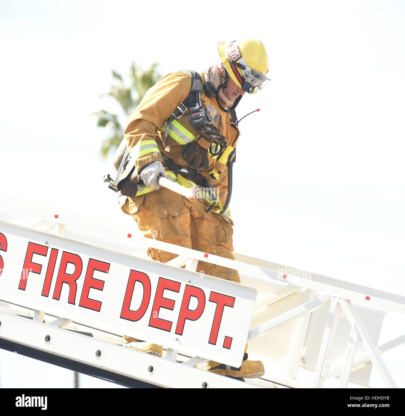 LAFD firefighters respond to an attic fire in an unoccupied building on ...
