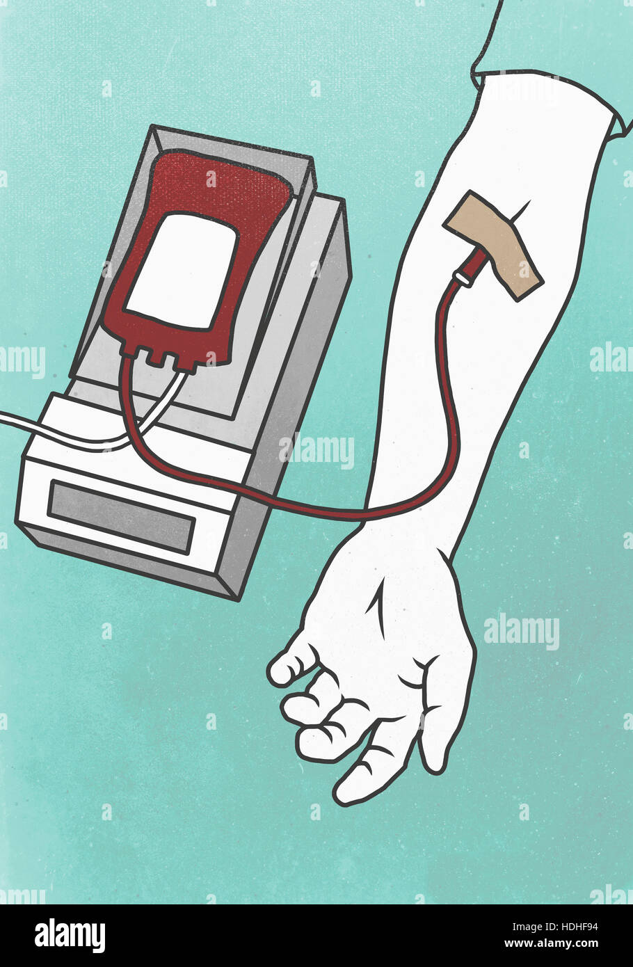 Illustration of hand with syringe representing blood donation Stock ...