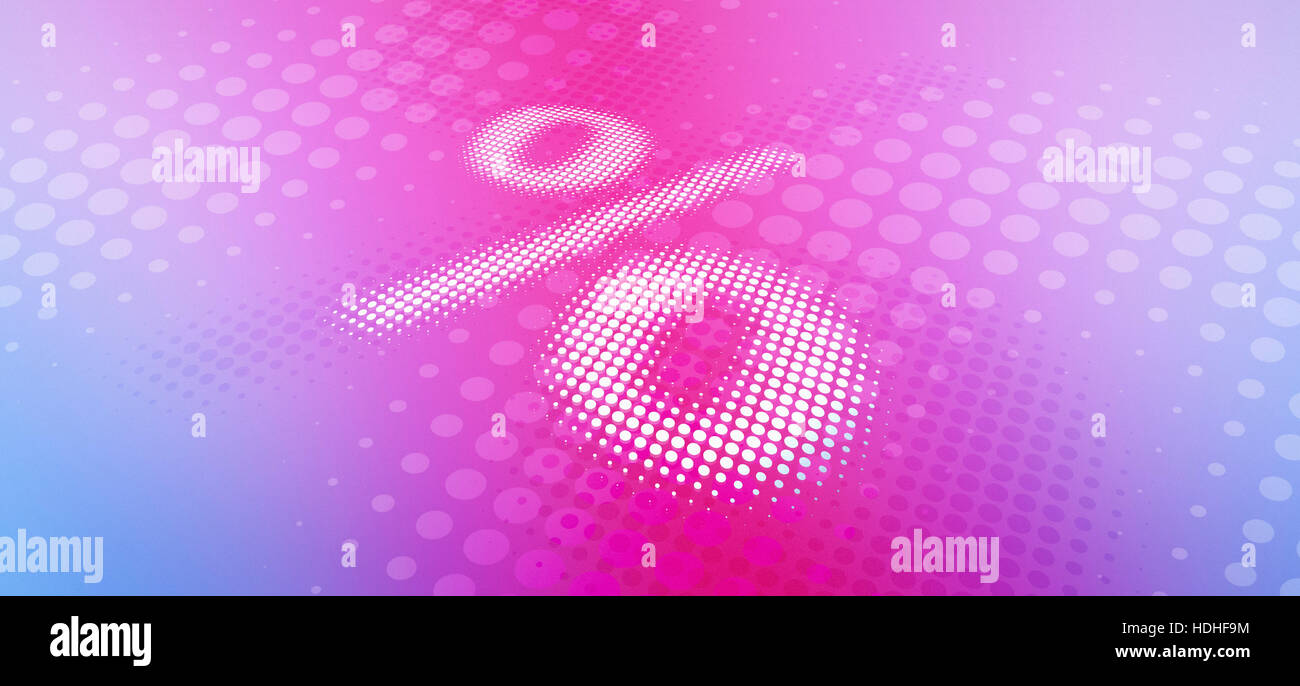 Spotted percentage sign against pink background Stock Photo - Alamy