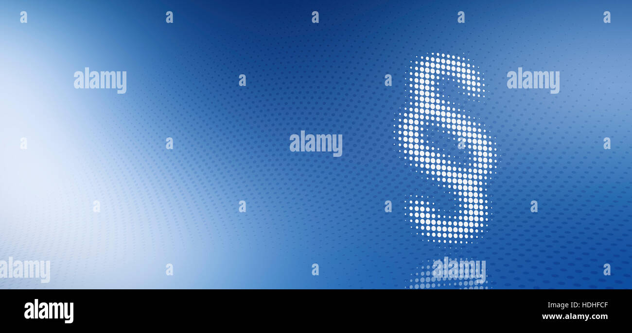 Paragraph sign made from dots over blue background Stock Photo - Alamy