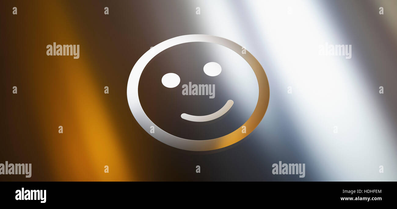 Close-up of smiley face against gray gradient background Stock Photo ...