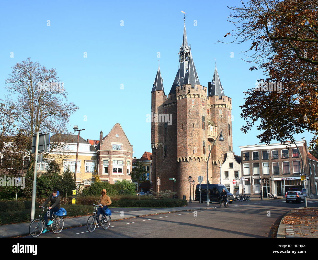 Medieval Sassenpoort (Sassen Gate), impressive medieval gatehouse in ...
