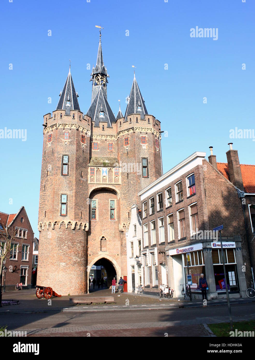 Medieval Sassenpoort (Sassen Gate), impressive medieval gatehouse in ...