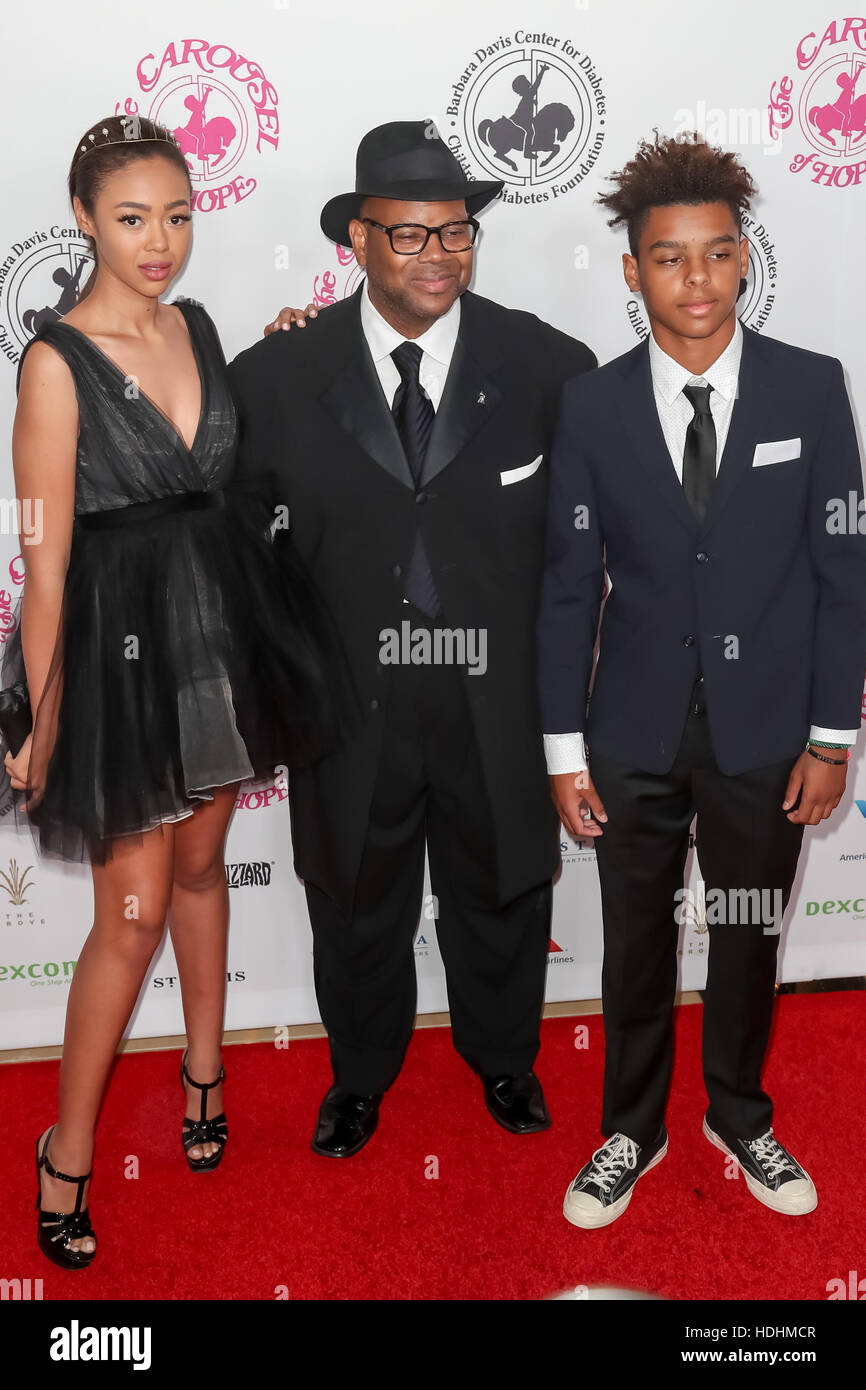 Bella Harris, Max Harris and Jimmy Jam attending the 2016 Carousel of ...