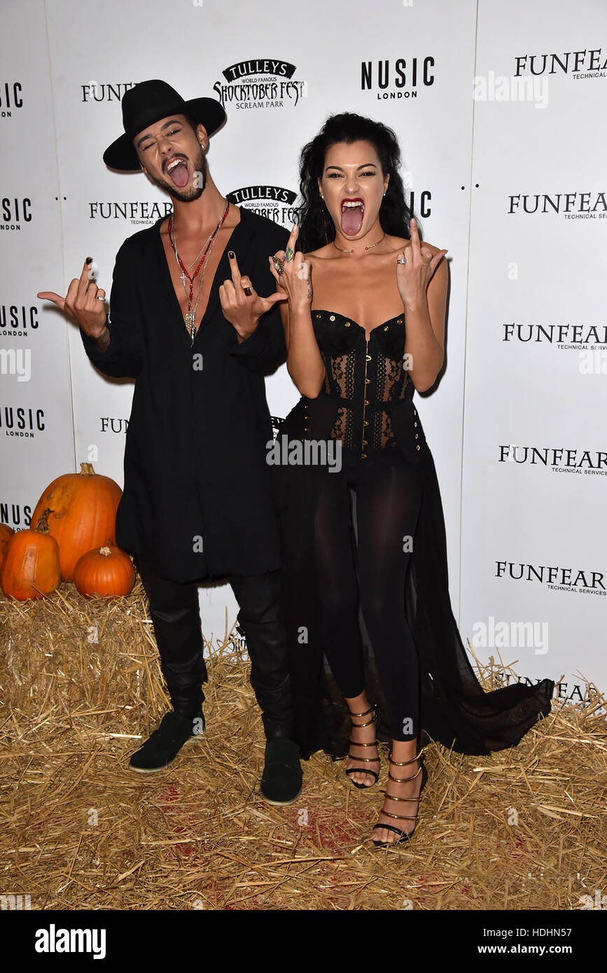 Mason Noise and guest attending the VIP and press night of Shocktober ...