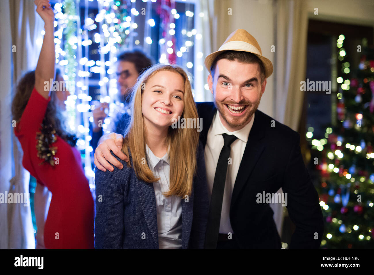 Hipster friends celebrating New Years Eve together Stock Photo - Alamy