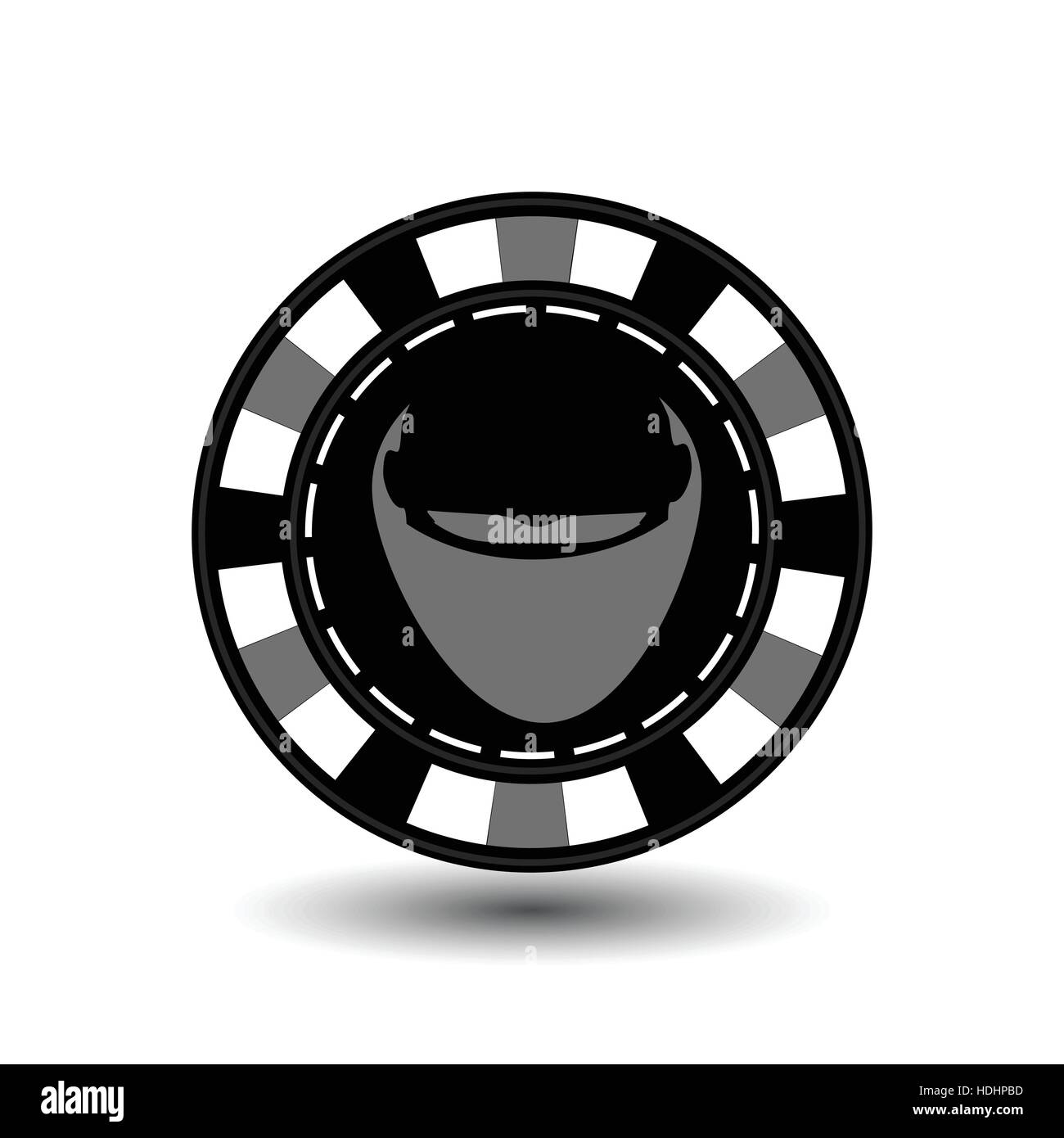Poker chip Christmas. Gray. Santa Claus beard middle. Illustration ...