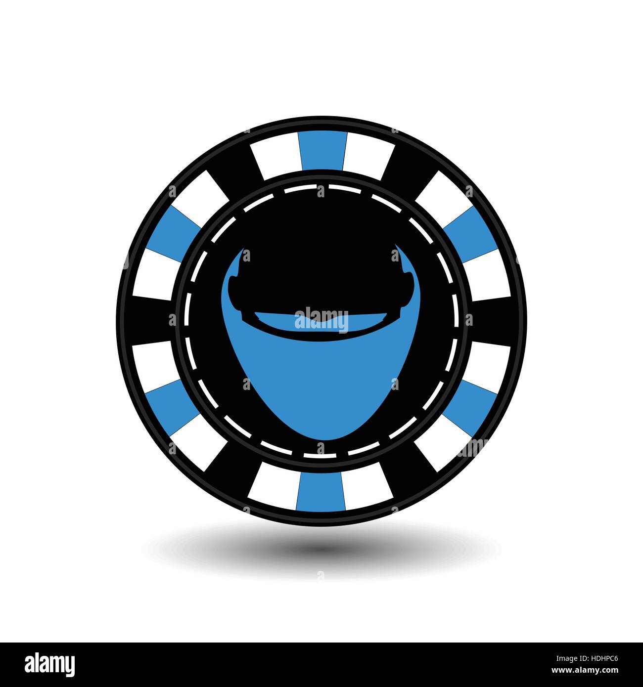 Poker chip Christmas. Blue. Santa Claus beard middle. Illustration ...
