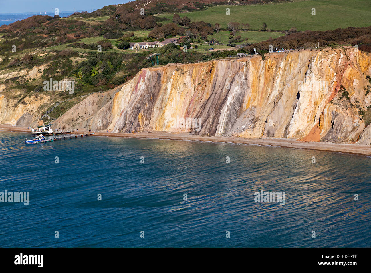 Alum Bay and cliffs, Isle of Wight, UK Stock Photo - Alamy