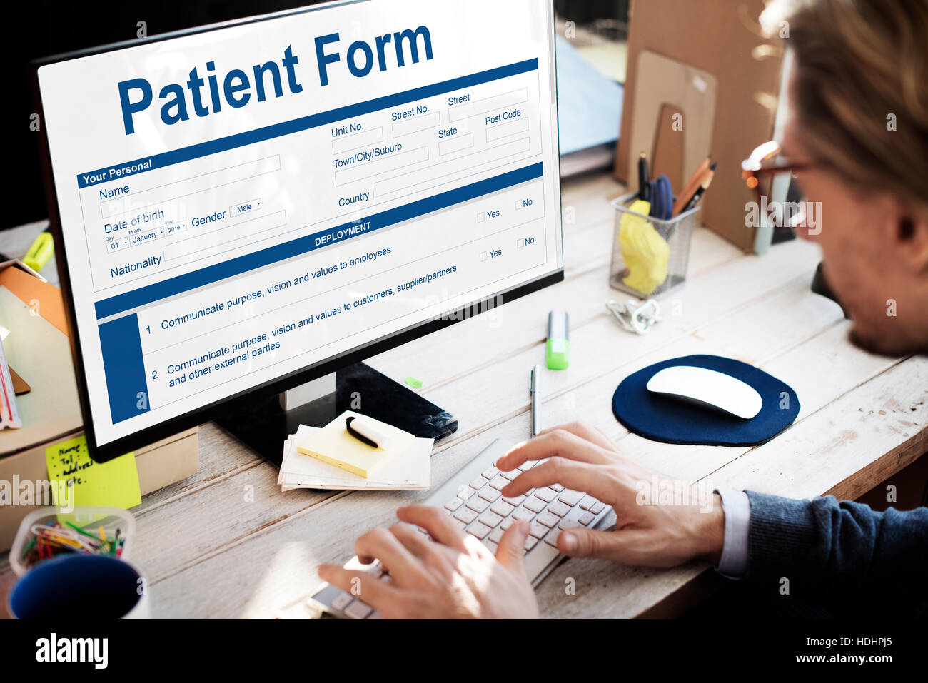 Patient Information Form Document Details Concept Stock Photo - Alamy