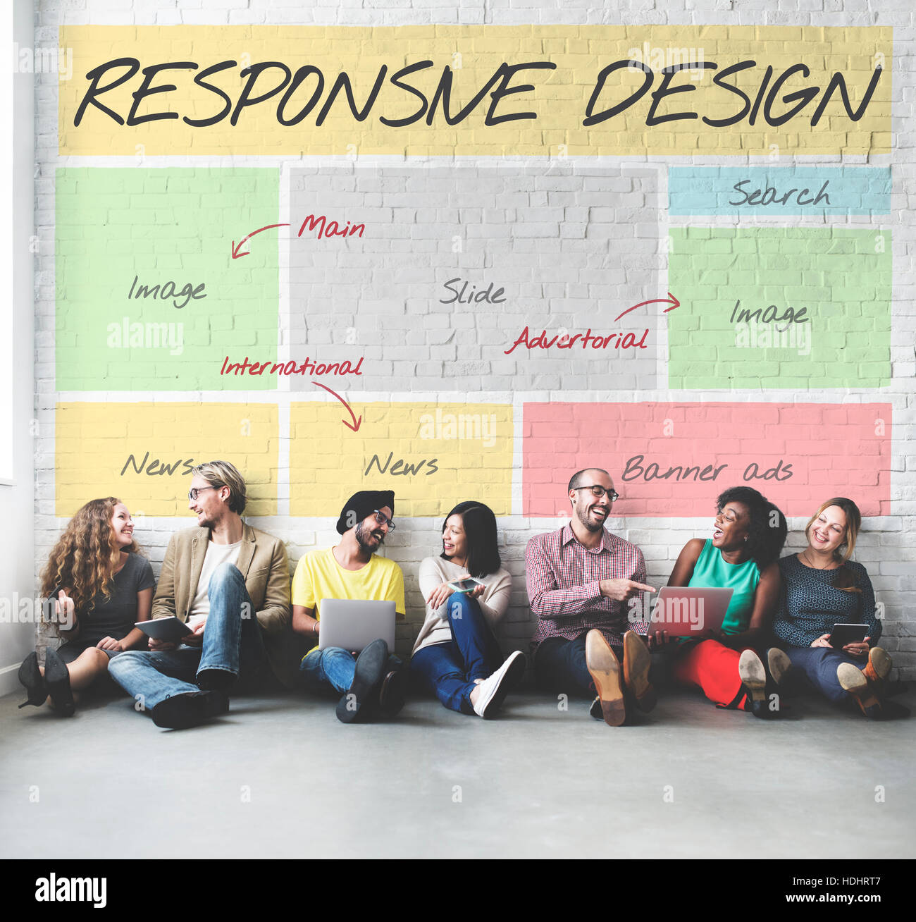 Responsive Design Layout Software Concept Stock Photo - Alamy