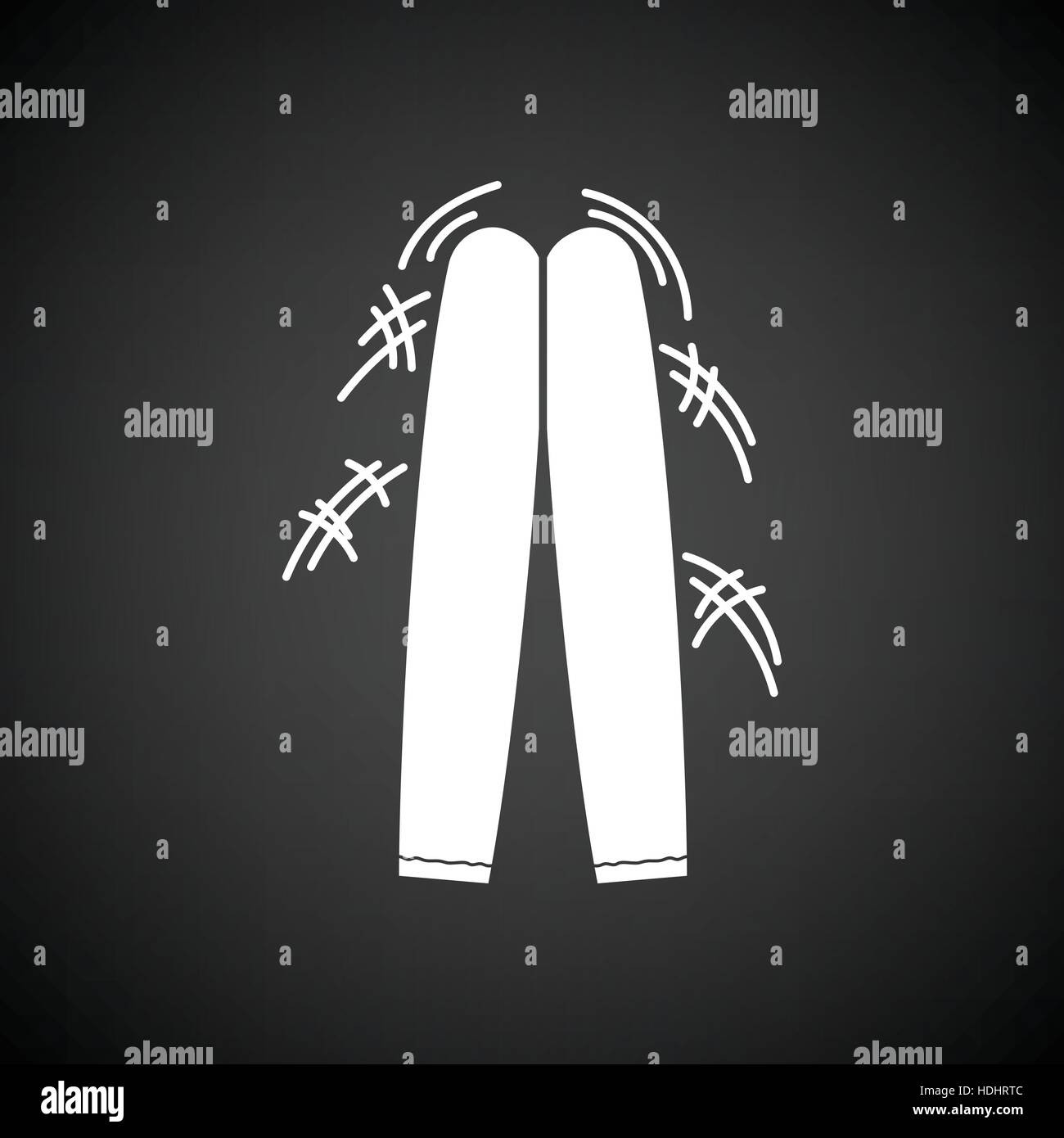 Football fans clapping sticks icon. Black background with white. Vector ...