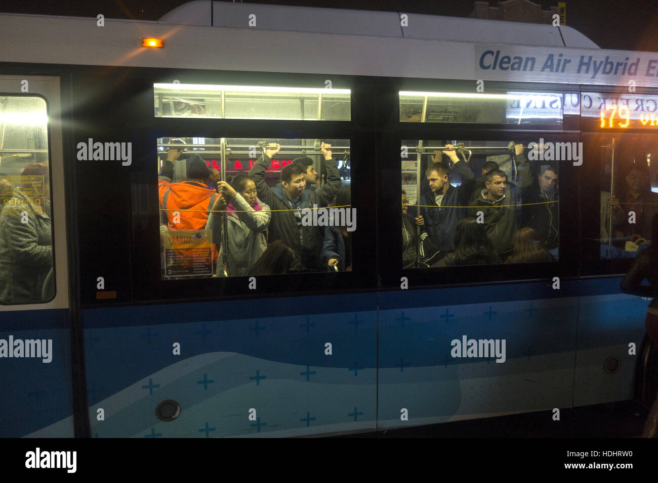 S79 NY City bus goes from Bay Ridge Brooklyn, to Staten Island. Evening ...