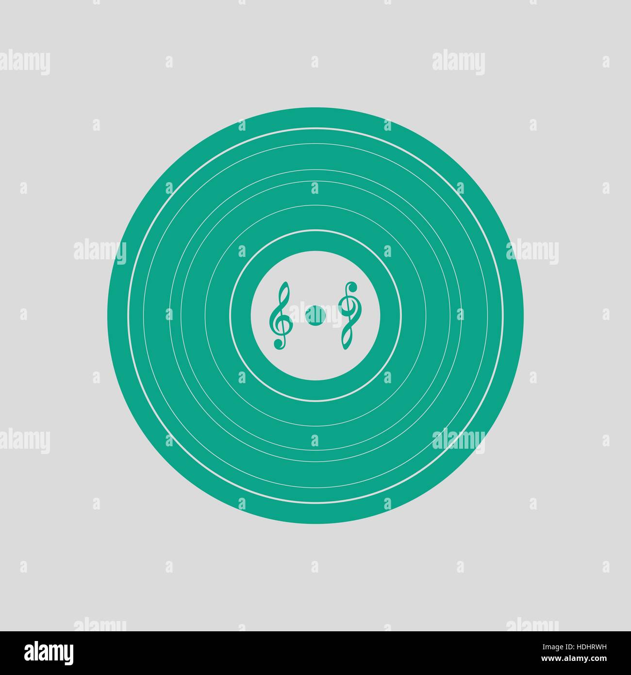 Analogue record icon. Gray background with green. Vector illustration ...