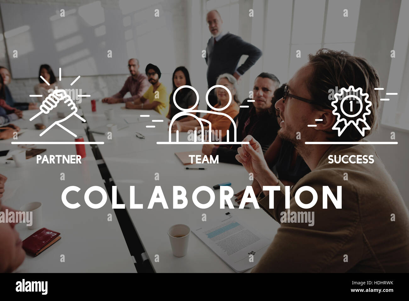 Business Collaboration Teamwork Corporation Concept Stock Photo - Alamy