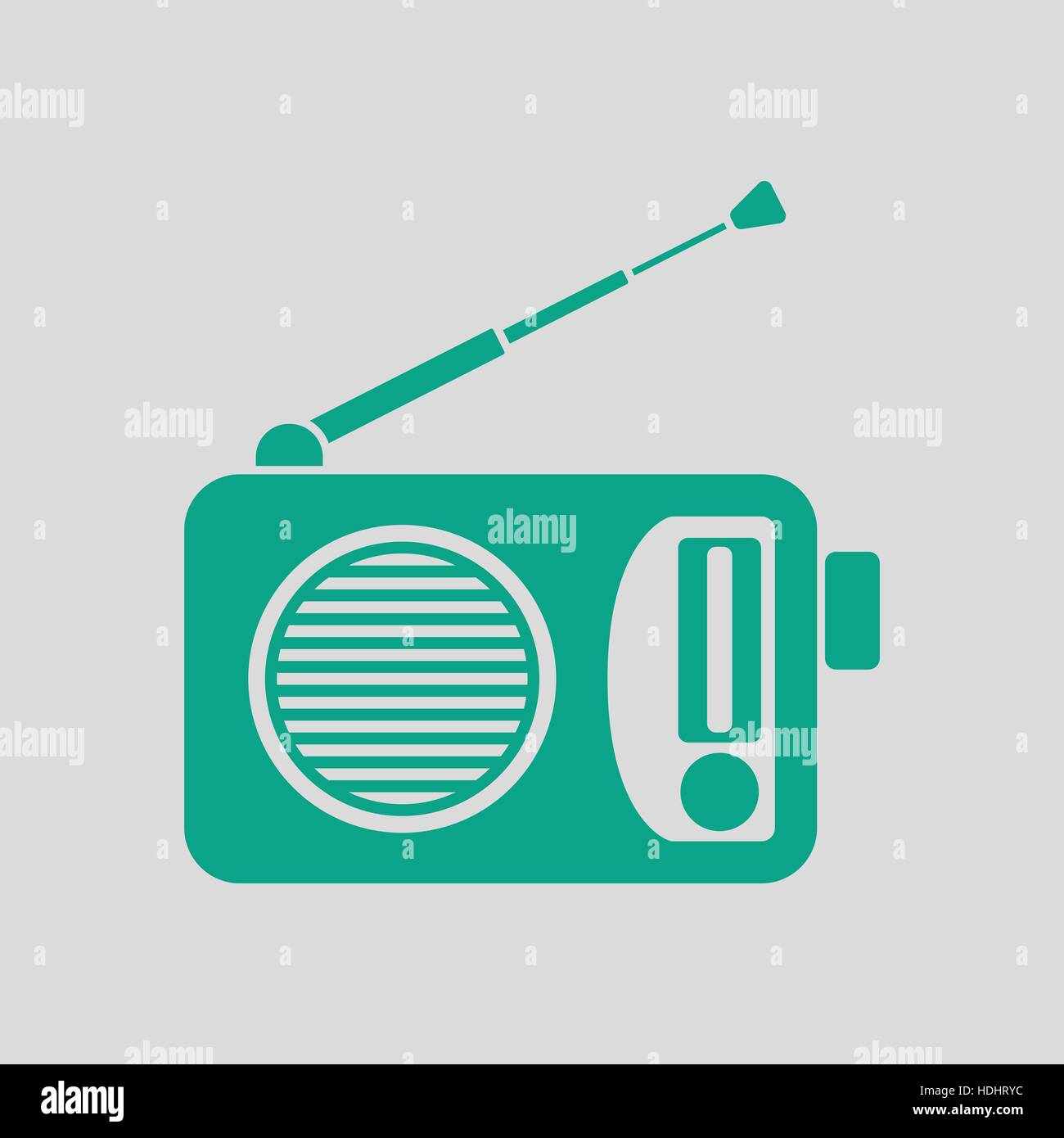 Radio icon. Gray background with green. Vector illustration Stock ...