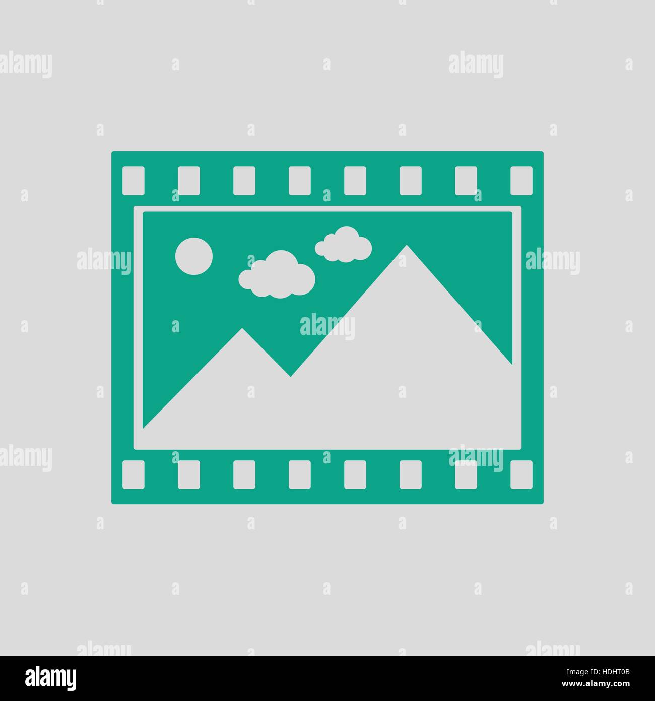 Film frame icon. Gray background with green. Vector illustration Stock ...
