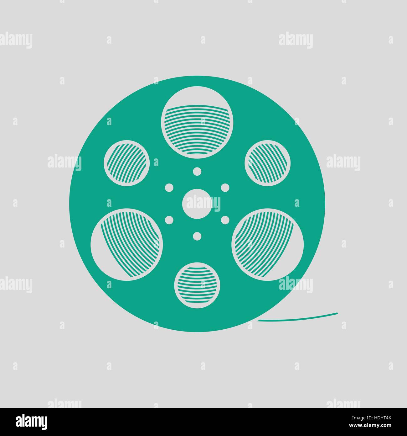 Film reel icon. Gray background with green. Vector illustration Stock ...