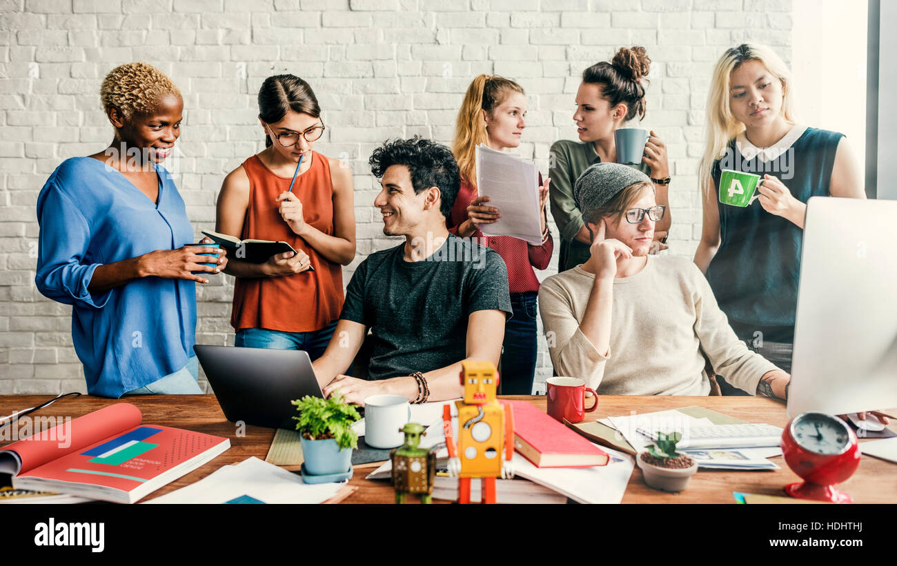 Teamwork Discussion Meeting Brainstorming Start up Concept Stock Photo ...