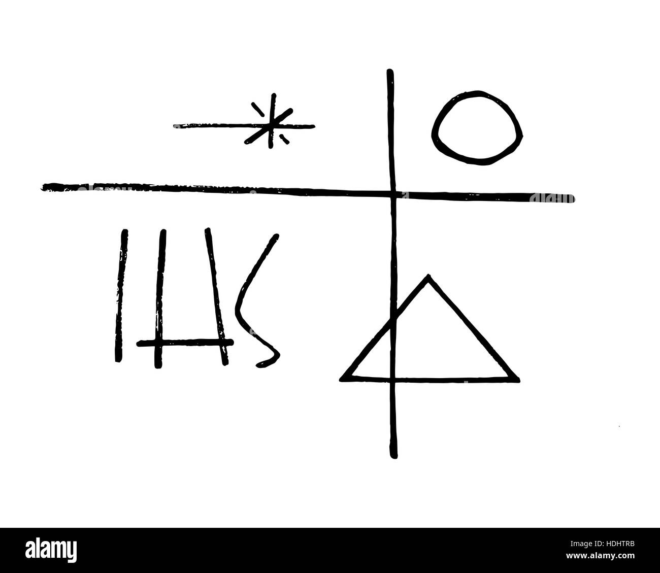 Hand drawn vector illustration or drawing of a Cross and other ...