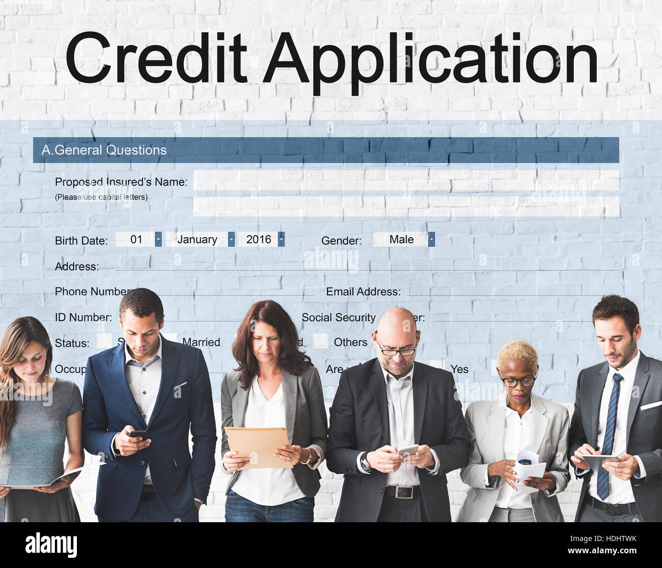 Credit Card Application Form Concept Stock Photo - Alamy