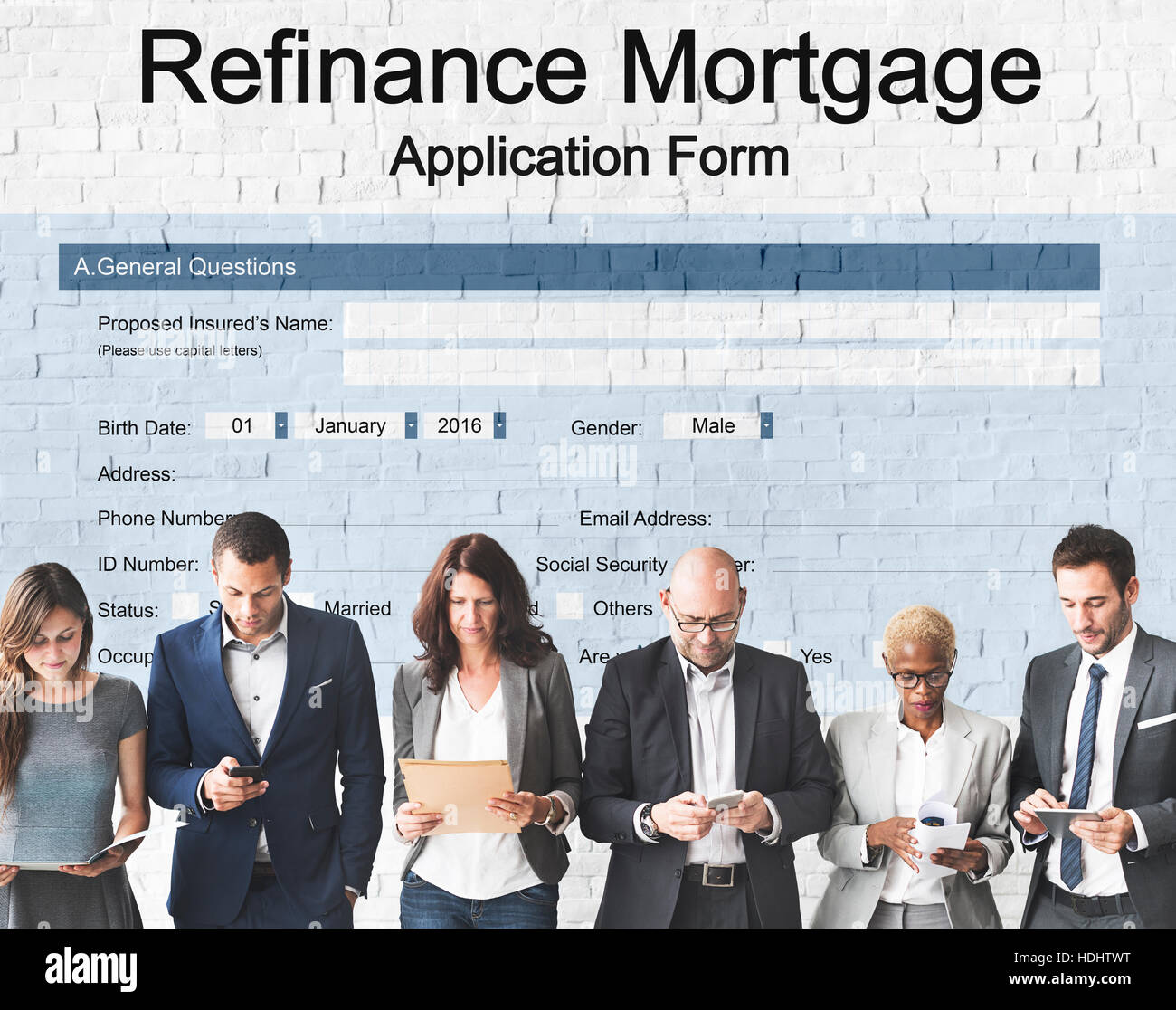 Refinance Mortgage Application Form Concept Stock Photo - Alamy