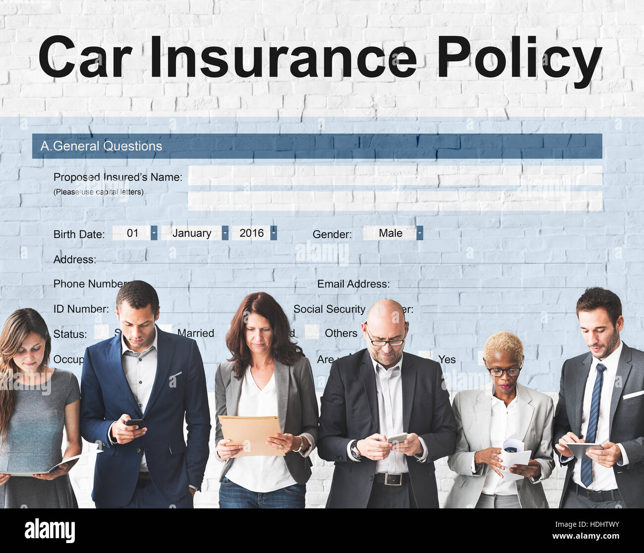 Car Insurance Policy Form Concept Stock Photo - Alamy