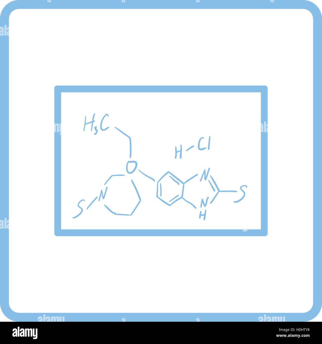 Icon of chemistry formula on classroom blackboard. White background ...