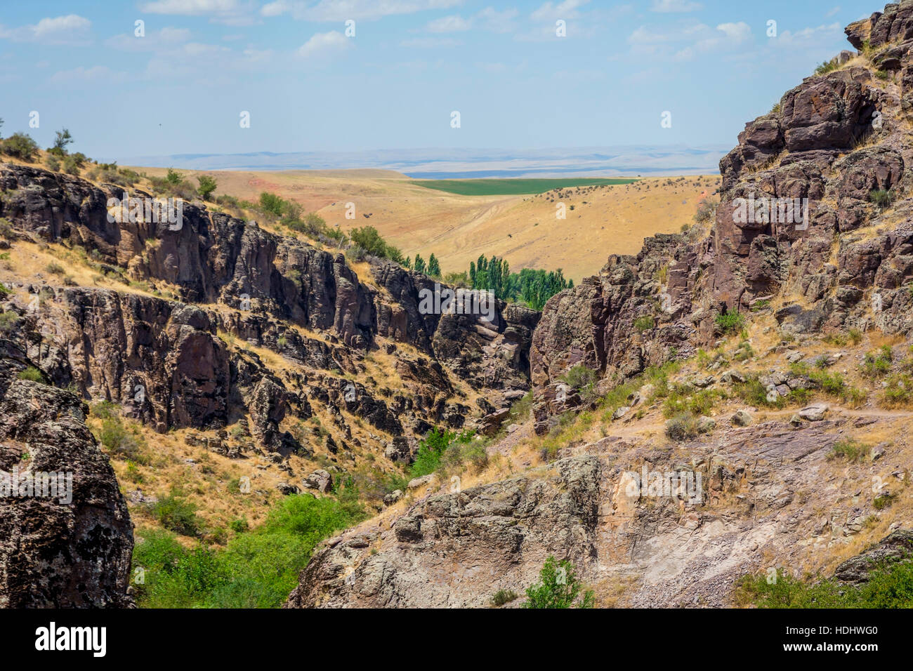 Turbat canyon and steppe, Kazakhstan Stock Photo - Alamy