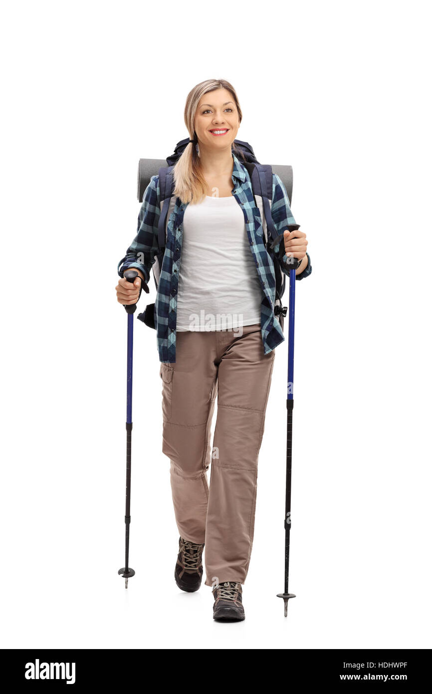 Female hiker full body Cut Out Stock Images & Pictures - Alamy