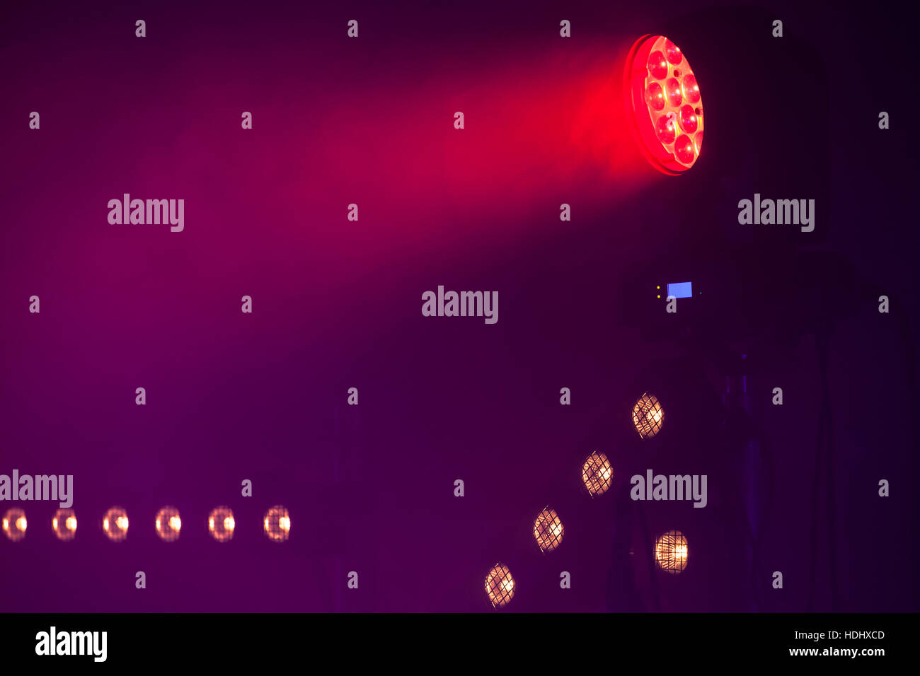 Red LED Spot light, stage illumination equipment Stock Photo - Alamy